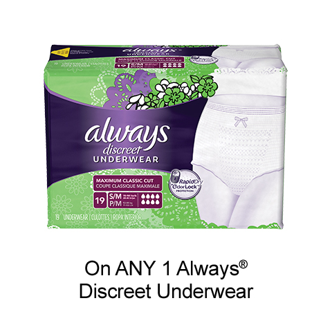 Free Printable Coupon On Always Discreet