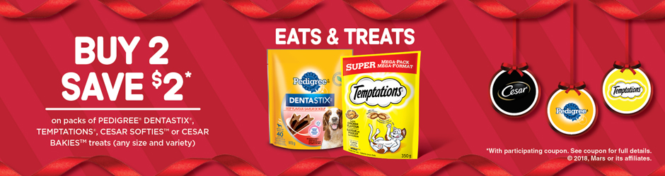 Pedigree Dentastix. Temptations. Cesar Softies. Cesar Bakies Canadian ...